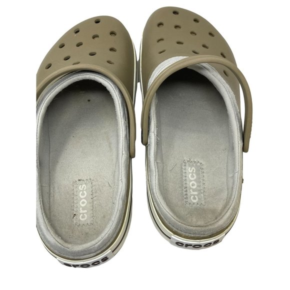 CROCS | Shoes | Mens Lined Crocs Brown Stripe Size 1 | Poshmark